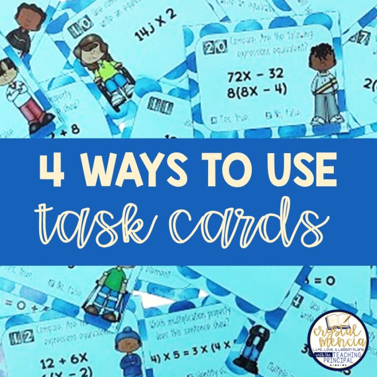 4 Ways to Utilize Task Cards in the Classroom - Crystal Mencia Scheidt