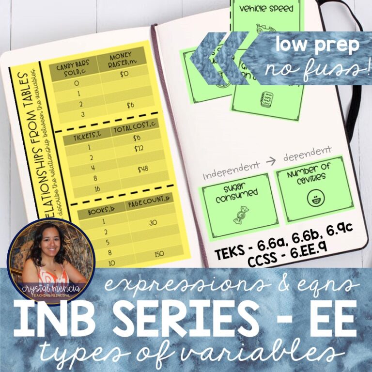 Independent and Dependent Variables Interactive Notebook Activities (6EE9)