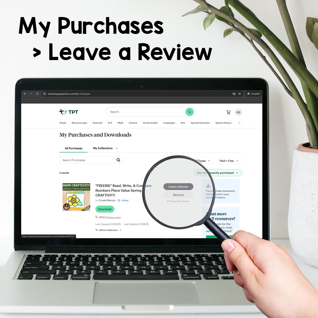 Leave TpT Feedback and Earn Free Cash Credit! - Crystal Mencia Scheidt