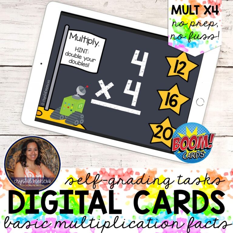 Basic Multiplication Fast Facts x4 Boom Cards™ - Crystal Mencia Scheidt