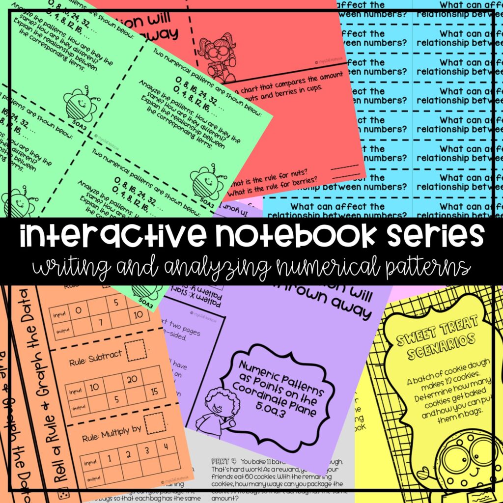 Numerical Patterns Interactive Notebook Activities (5OA3)