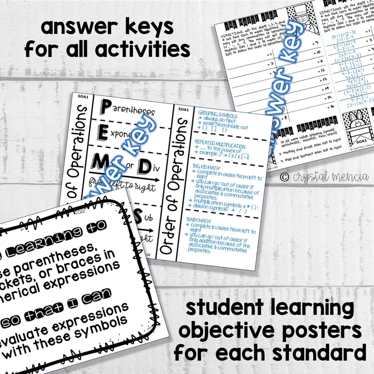 Grouping Symbols Interactive Notebook Activities (5OA1)