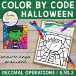 Decimal Operations Color by Code Halloween (6NS3) - Crystal Mencia Scheidt